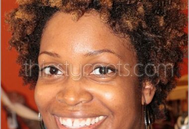 afro hair with highlights